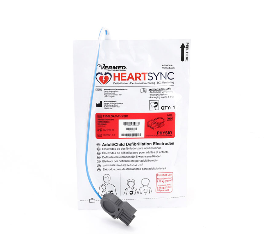 Heart Sync® LIFEPAK® Multi-Function Defibrillator Pads, Leads Out, Adu
