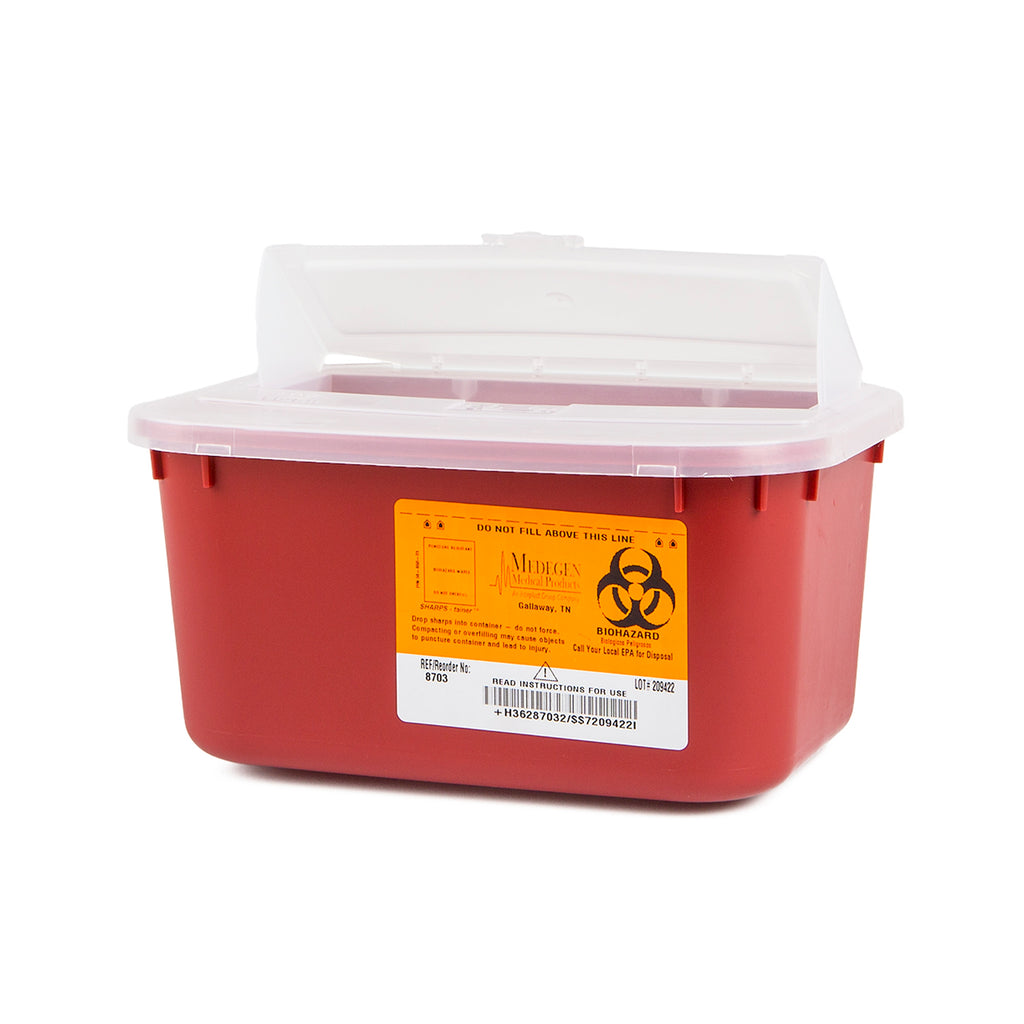 Sharps Container Sharps® Red Base 5 H X 10 W X 7 D Inch Horizontal Ent