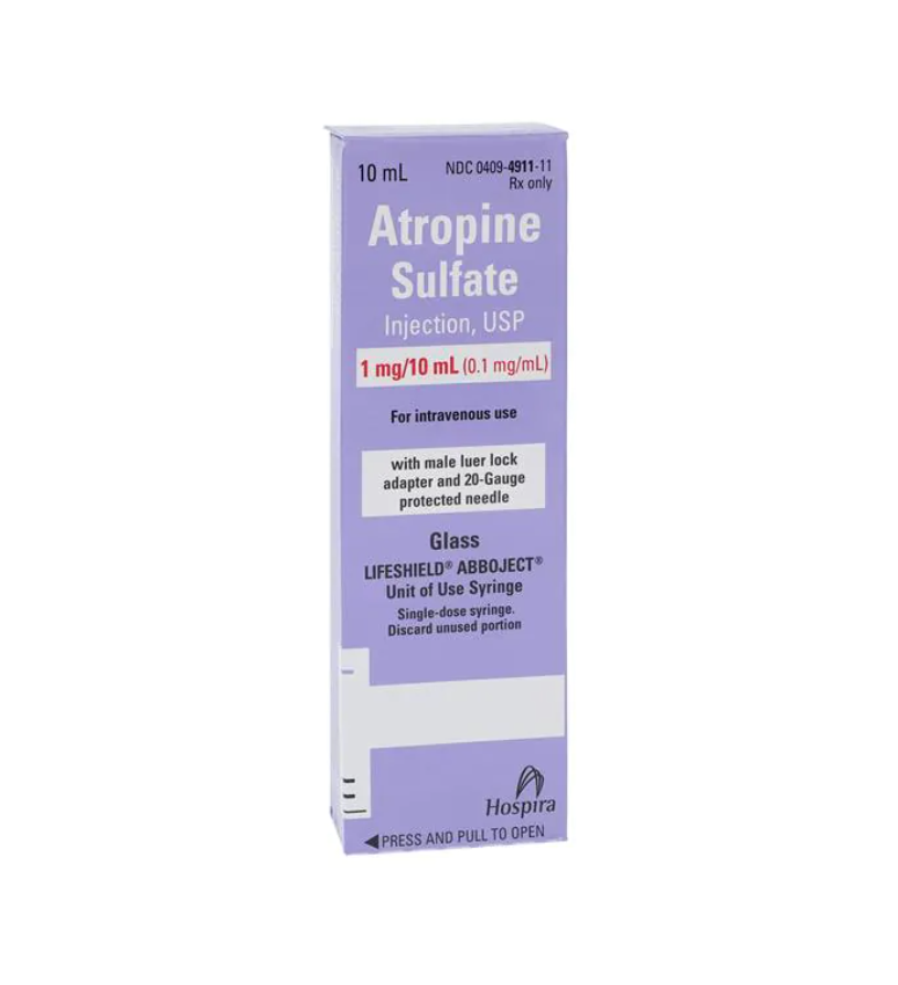 Atropine Sulfate Injection, Lifeshield™ Syringe, 1mg, 10mL (ea)