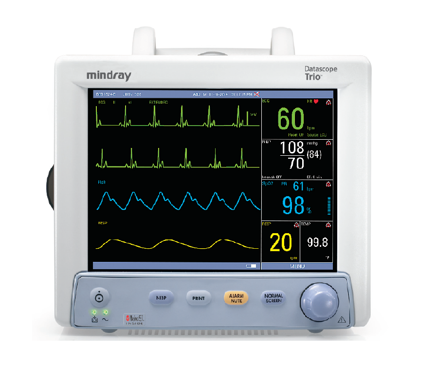Datascope Mindray Trio Patient Monitor w/ECG, SPO2, NIBP, Temp & Recor