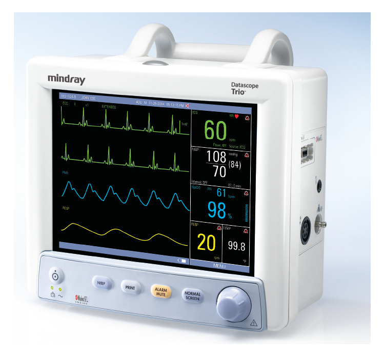 Datascope Mindray Trio Patient Monitor w/ECG, SPO2, NIBP, Temp & Recor