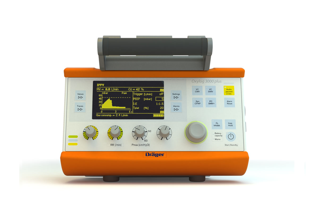Drager Oxylog® 3000 Plus Transport Ventilator, Recertified (ea)
