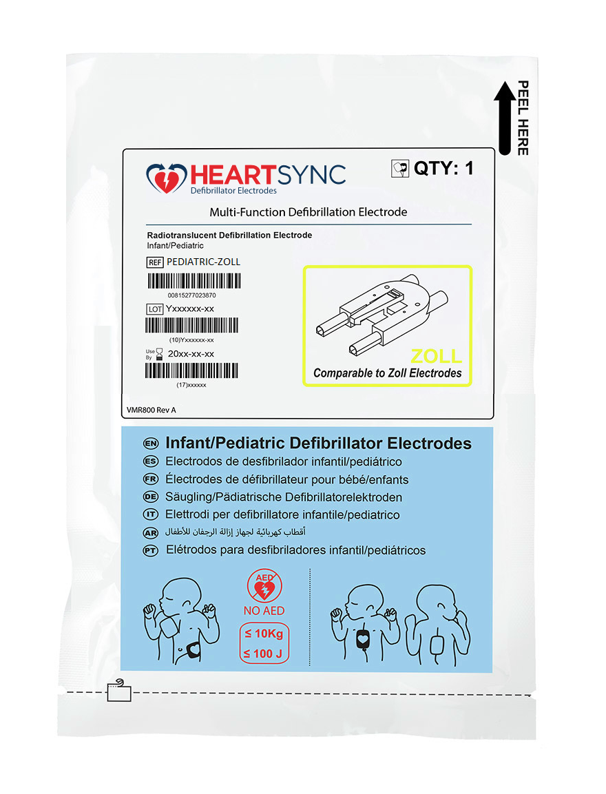 Heart Sync® ZOLL® Multi-Function Defibrillator Pads, Leads In, Pediatr