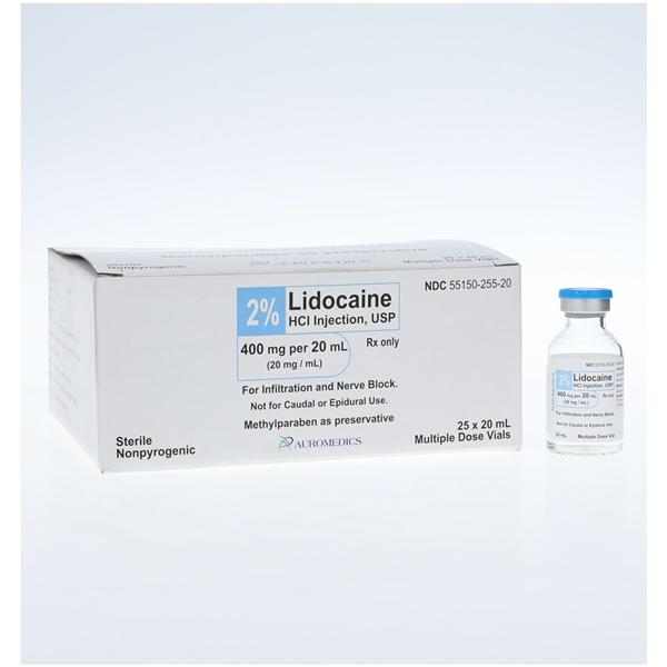 Lidocaine HCl 2%, 20 mg / mL Injection Multiple Dose Vial 20 mL